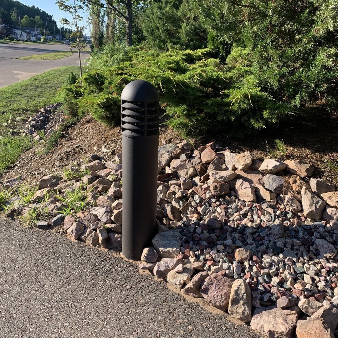 35w LED Marine Grade Louvered Round Dome Top Bollard Light